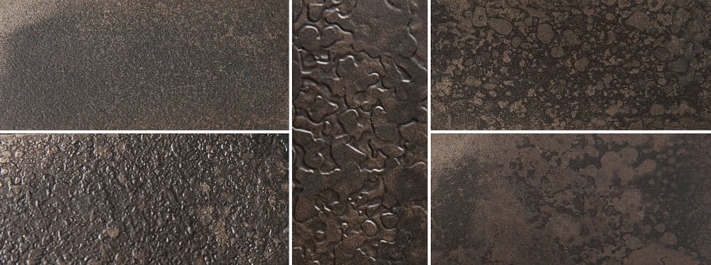 Charcoal tones that enhance the forging. Powder-coated finish.